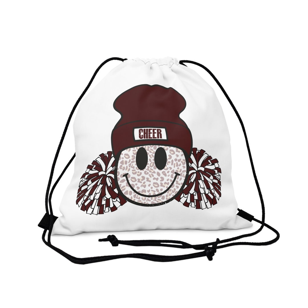 Maroon Cheer Drawstring Bag Cinch Backpack for Cheerleading Cheerleader ...