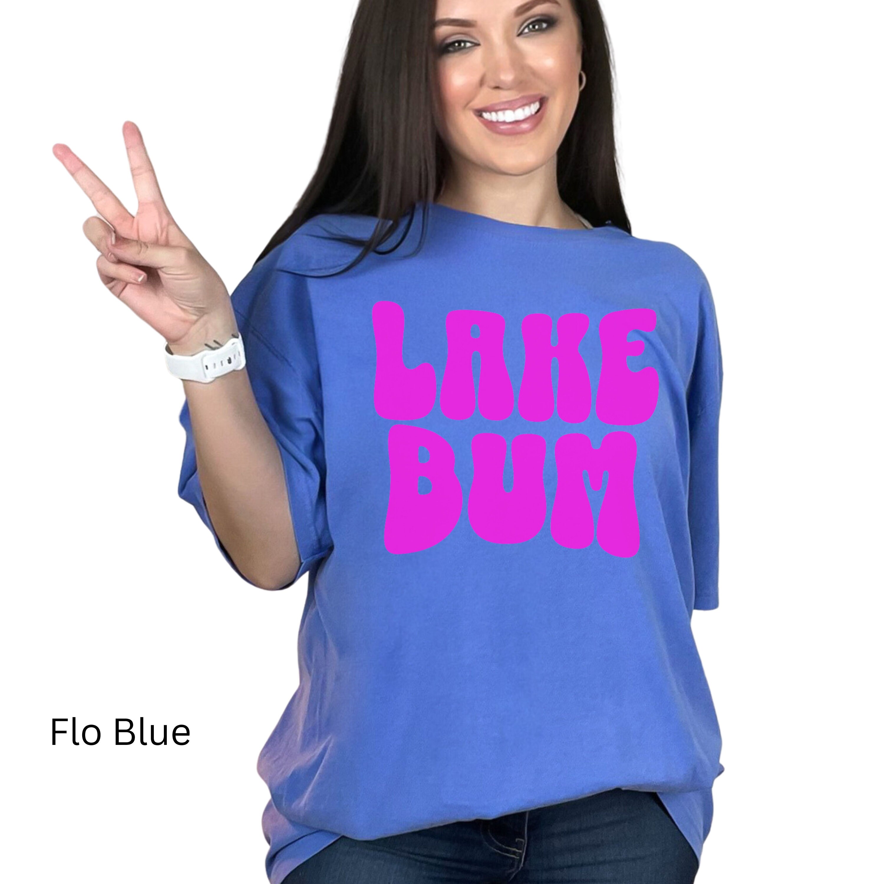 Lake Bum Shirt Neon Lake Shirt Bright Lake Tshirt Women Lake Graphic ...