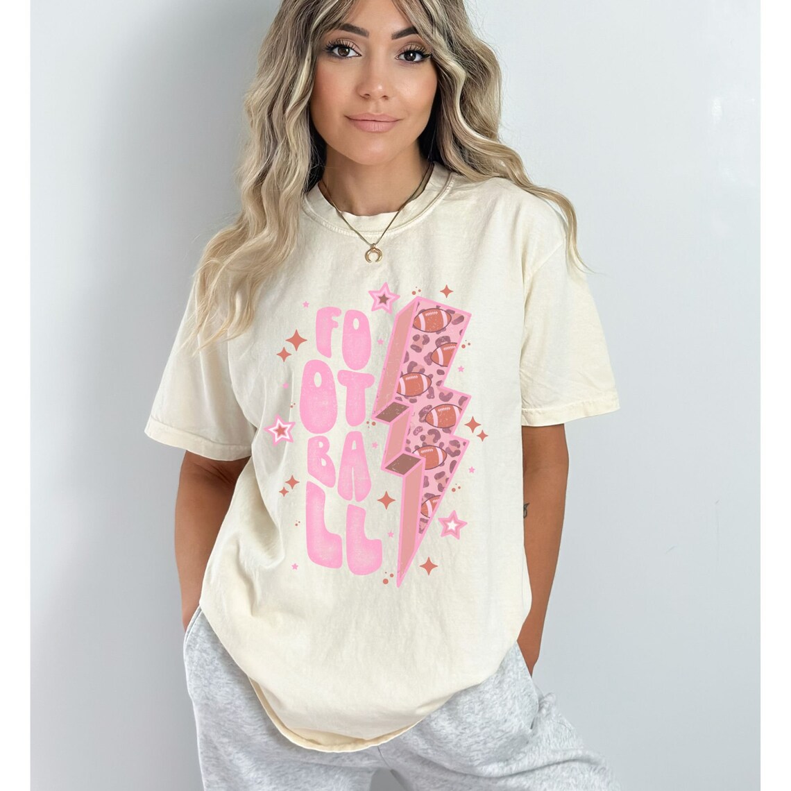 Pink Out Football Shirt Women Comfort Colors Football Shirt Football ...