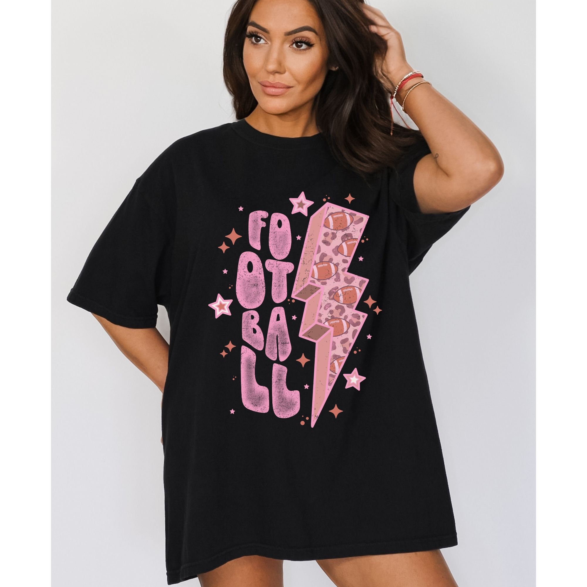 Pink Out Football Shirt Women Comfort Colors Football Shirt Football ...