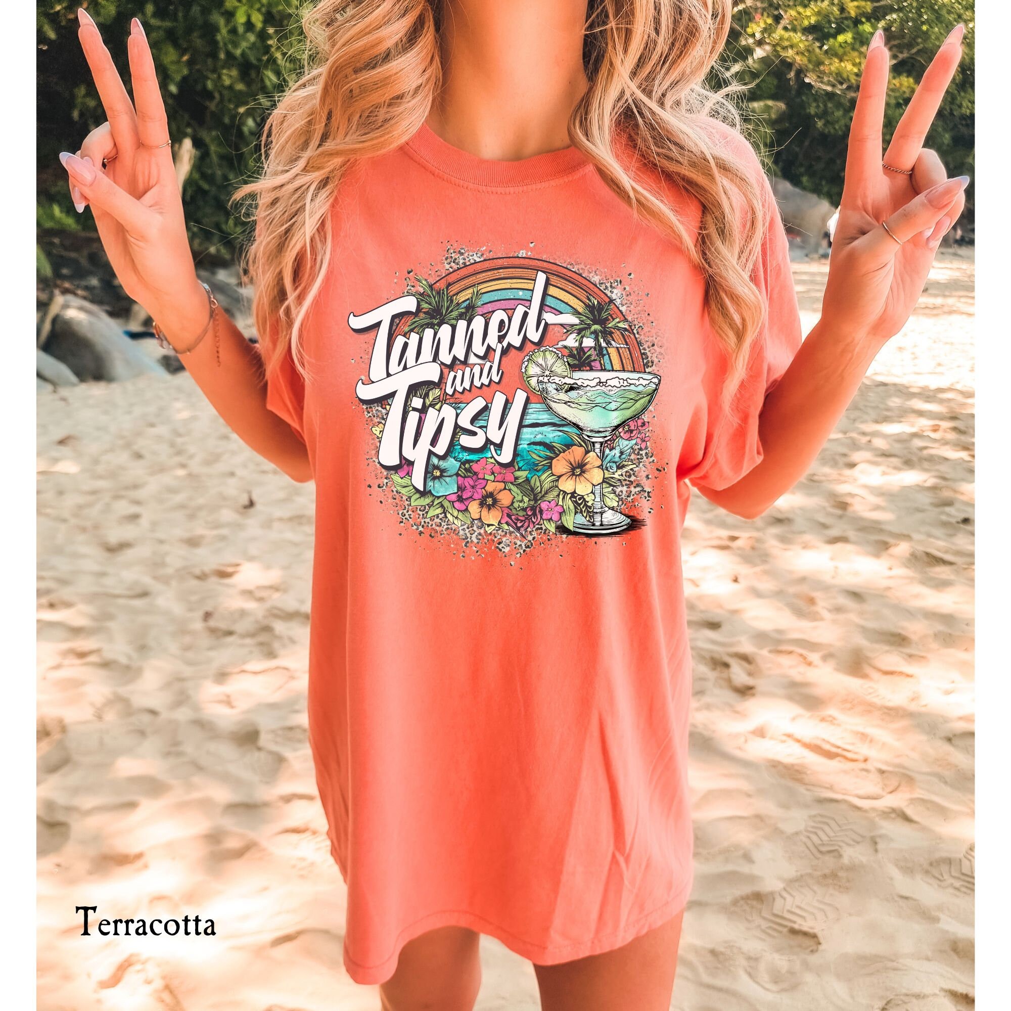 Tanned and Tipsy Shirt Funny Beach Shirt Summer Vacation Beach Graphic ...