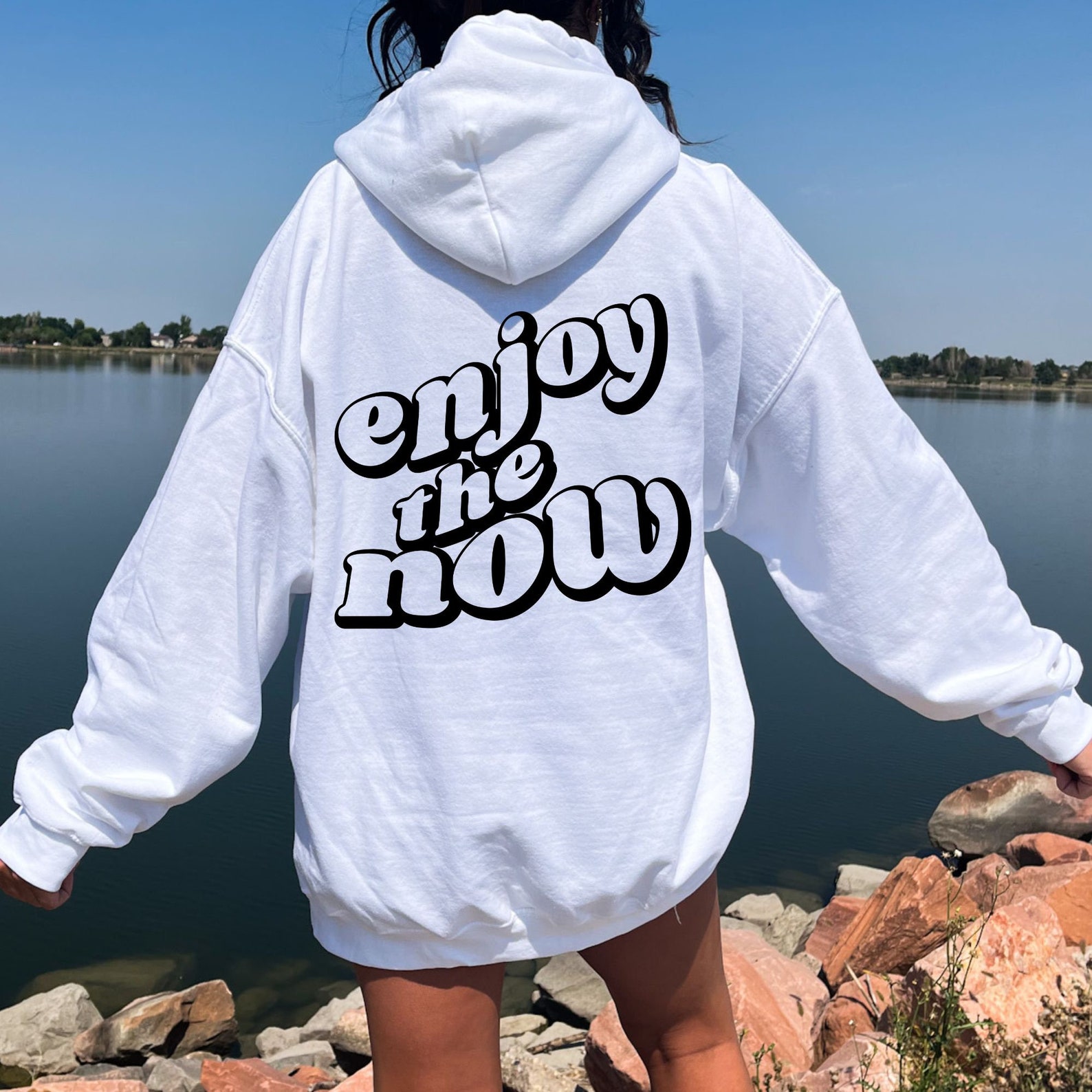 Positive Hoodies Aesthetic Enjoy the Little Things Sweatshirt Oversized ...