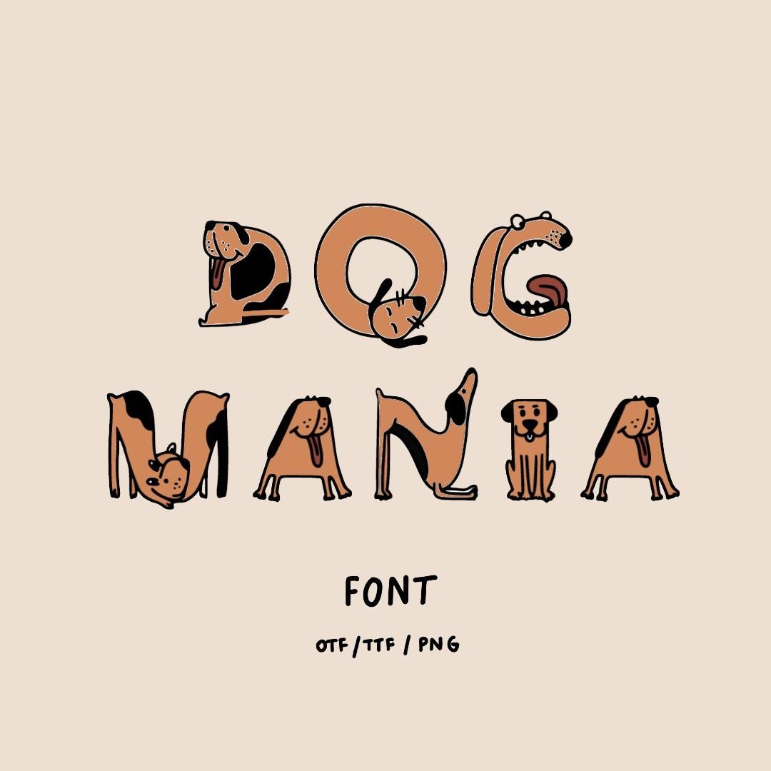 Dog Font Ttf - Doodle Font | Pet Fonts & Craft Fonts | Animal Alphabet ...