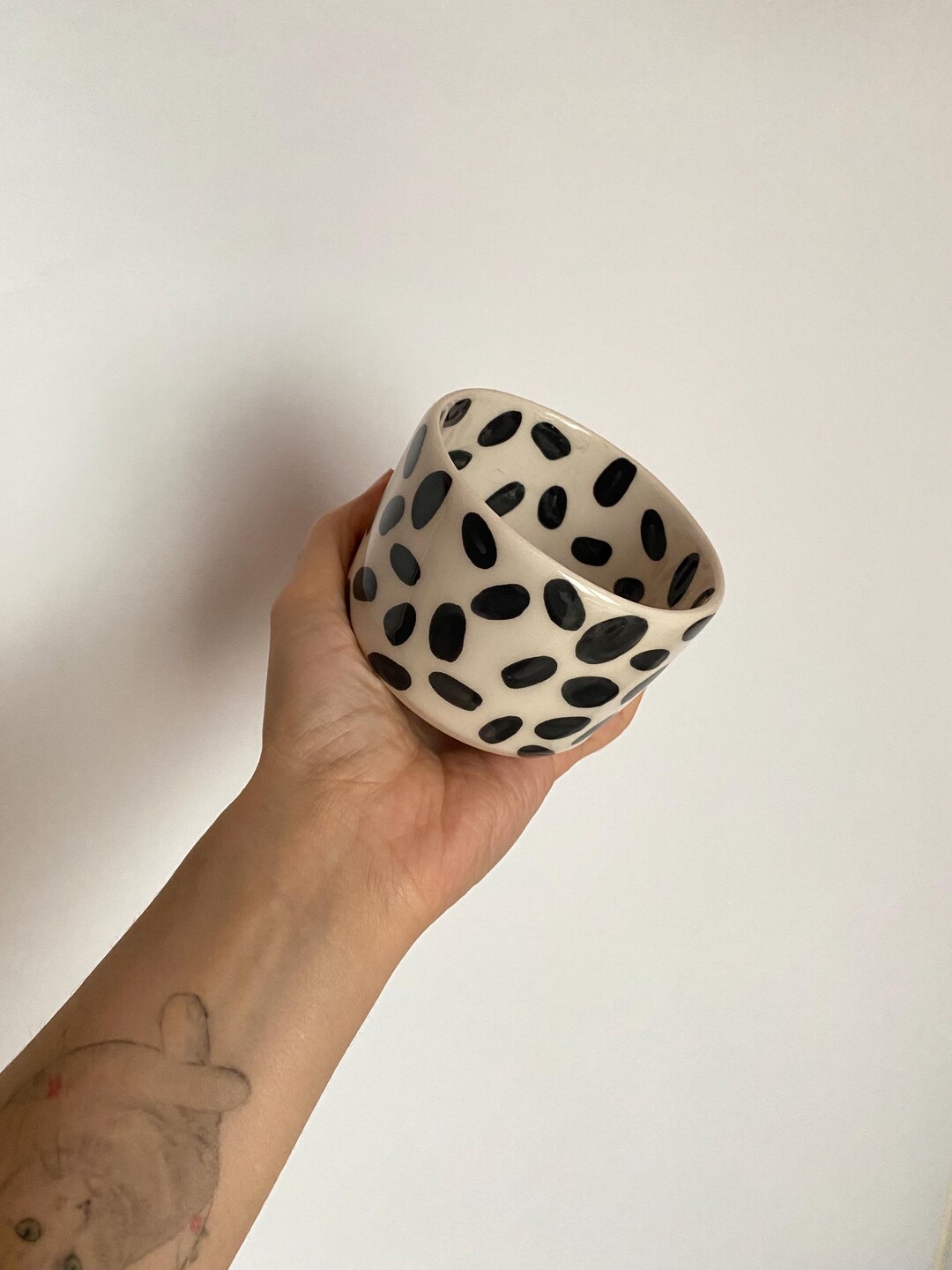 Black Dotted Espresso Cup, Handmade Ceramic Espresso Cup, Espresso Cup ...