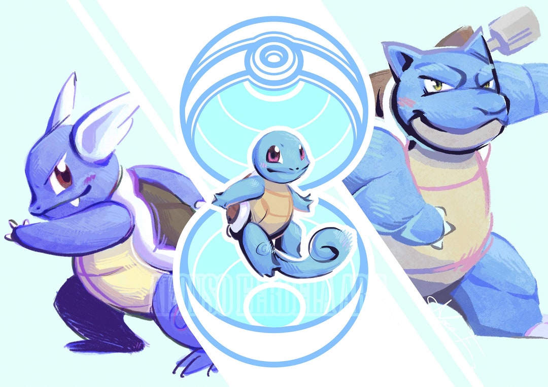 Squirtle Evolutions [pokemon] Art Print - Etsy