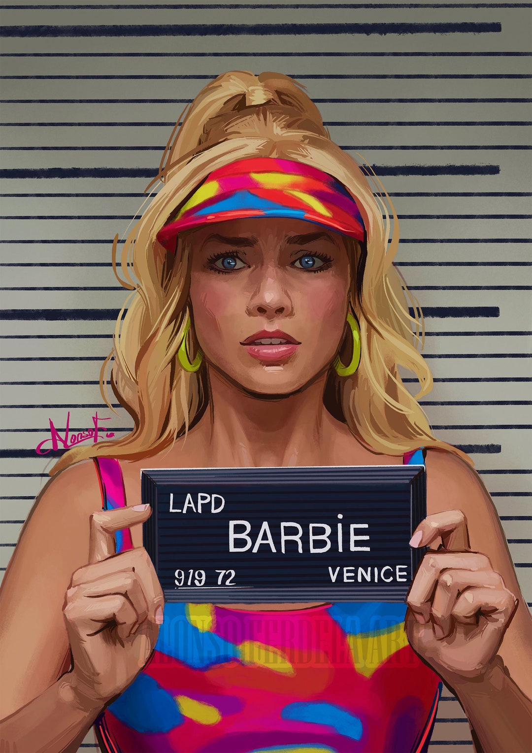 Arrested Barbie [the Barbie Movie] Art Print - Etsy