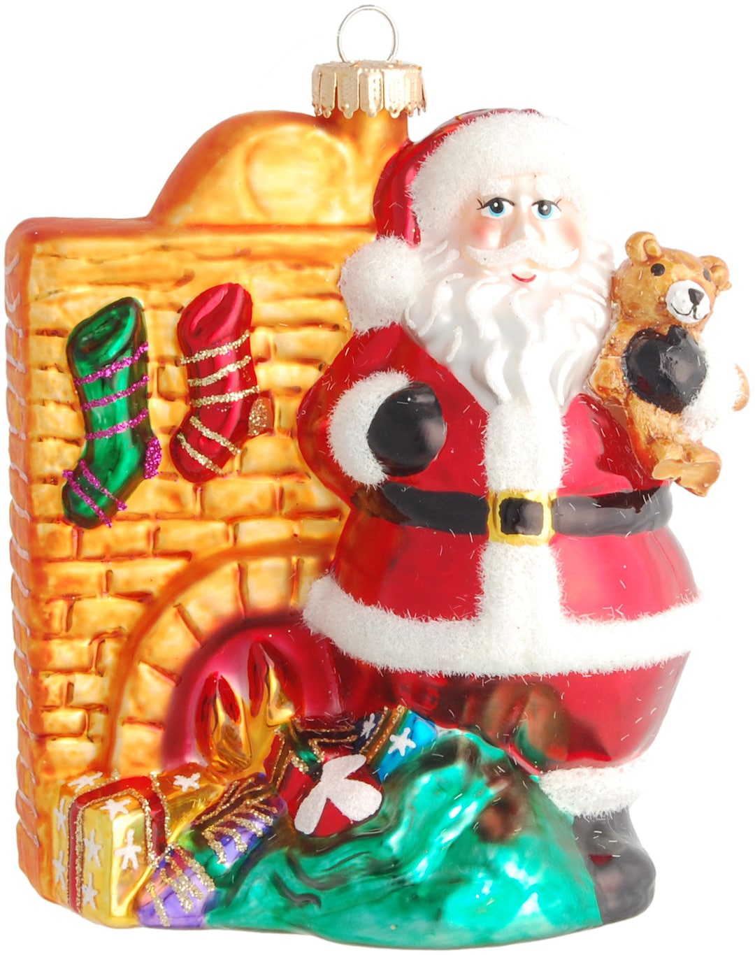 Tree Decoration Santa at the Fireplace Multicolored 12 Cm - Etsy