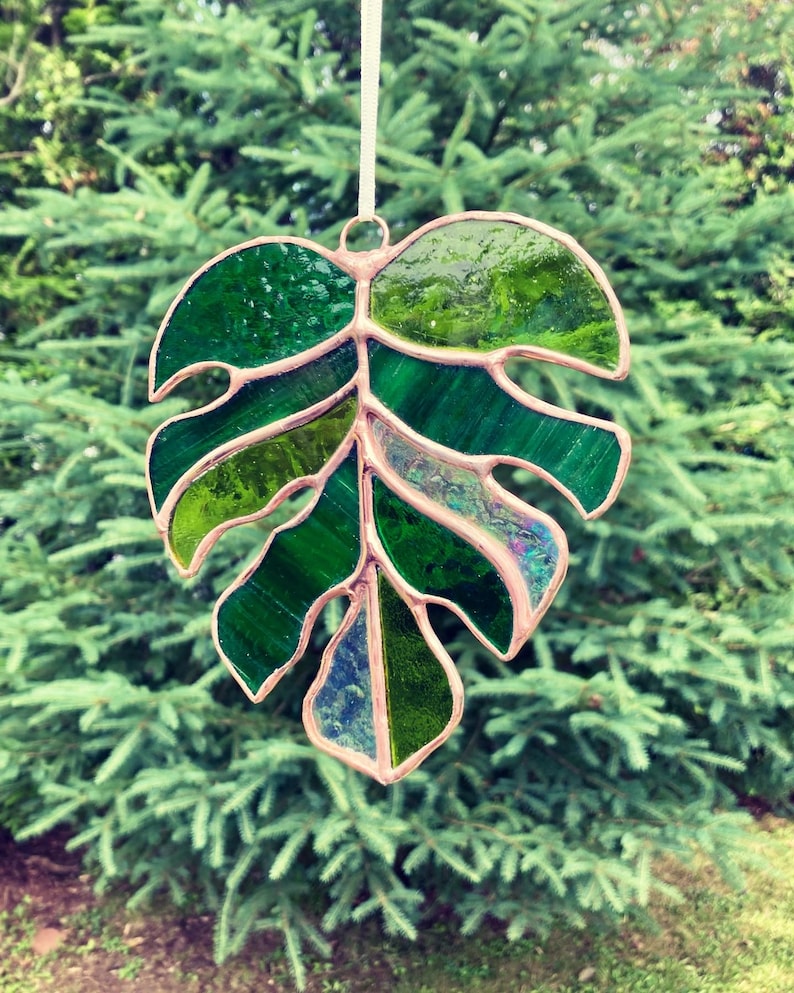 Monstera Leaf Stained Glass - Etsy