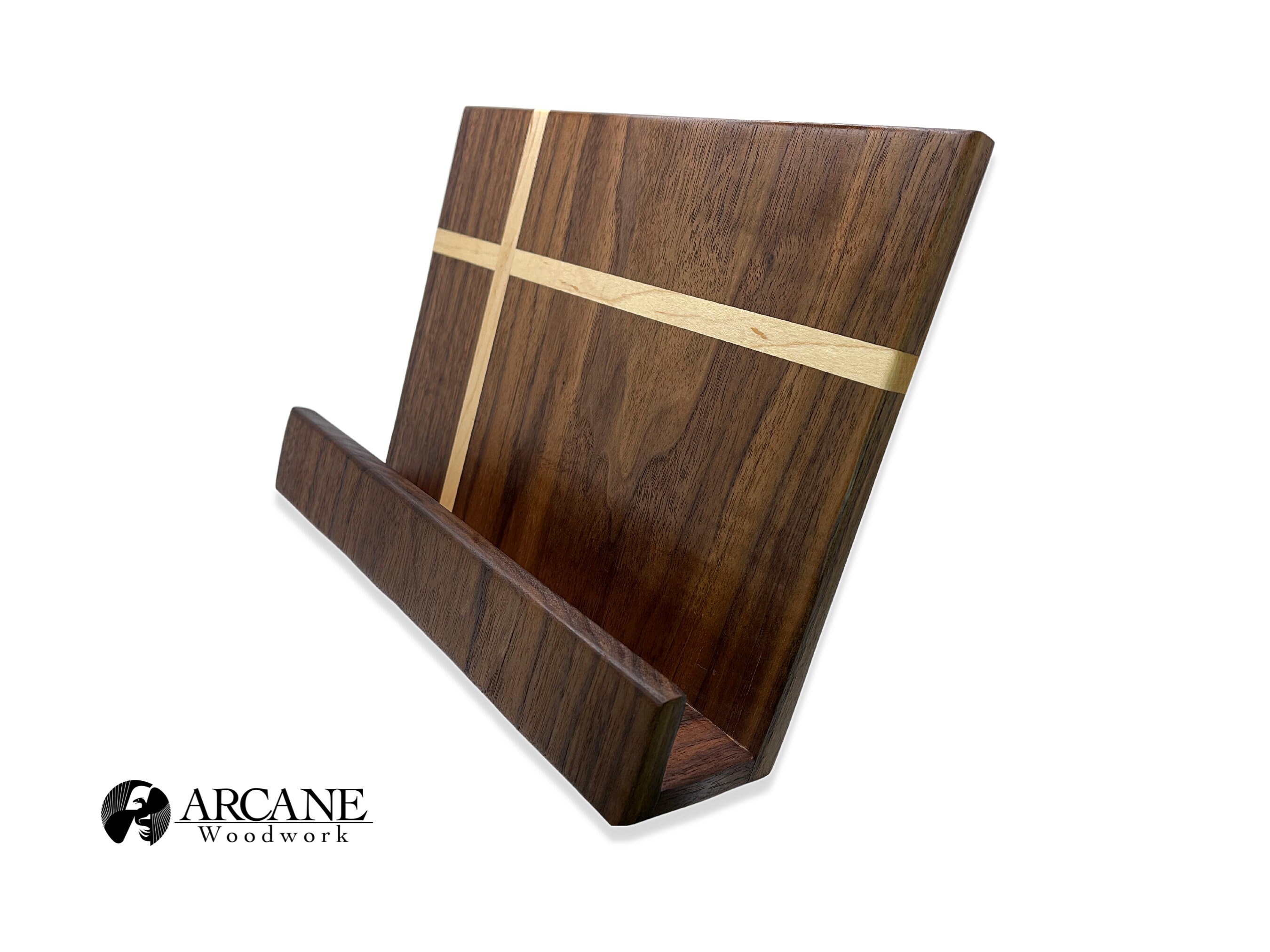 Modern Walnut Cookbook Stand Recipe Stand, Mid-century Modern Stand ...