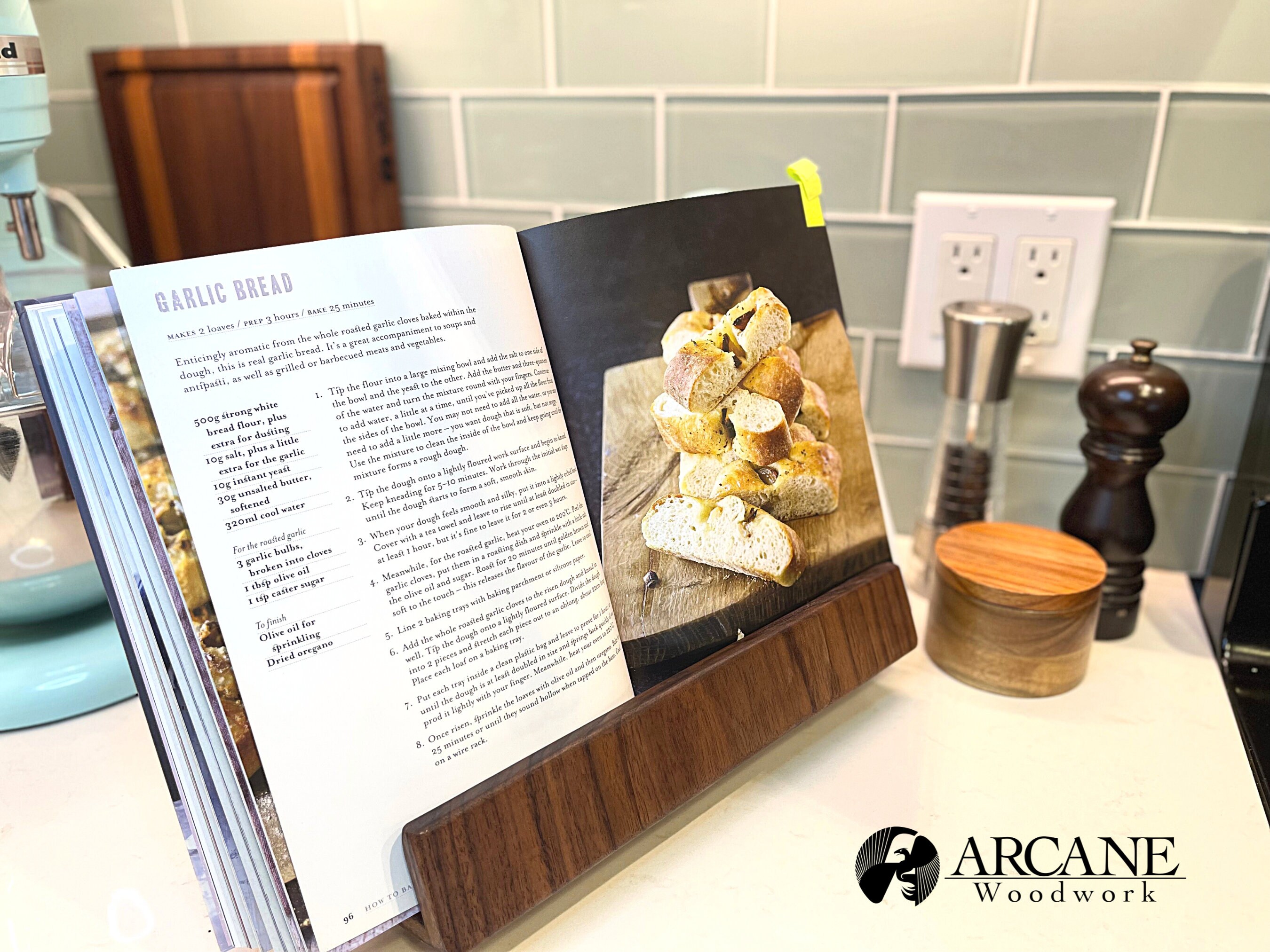 Modern Walnut Cookbook Stand - Recipe Stand, Mid-century Modern Stand ...