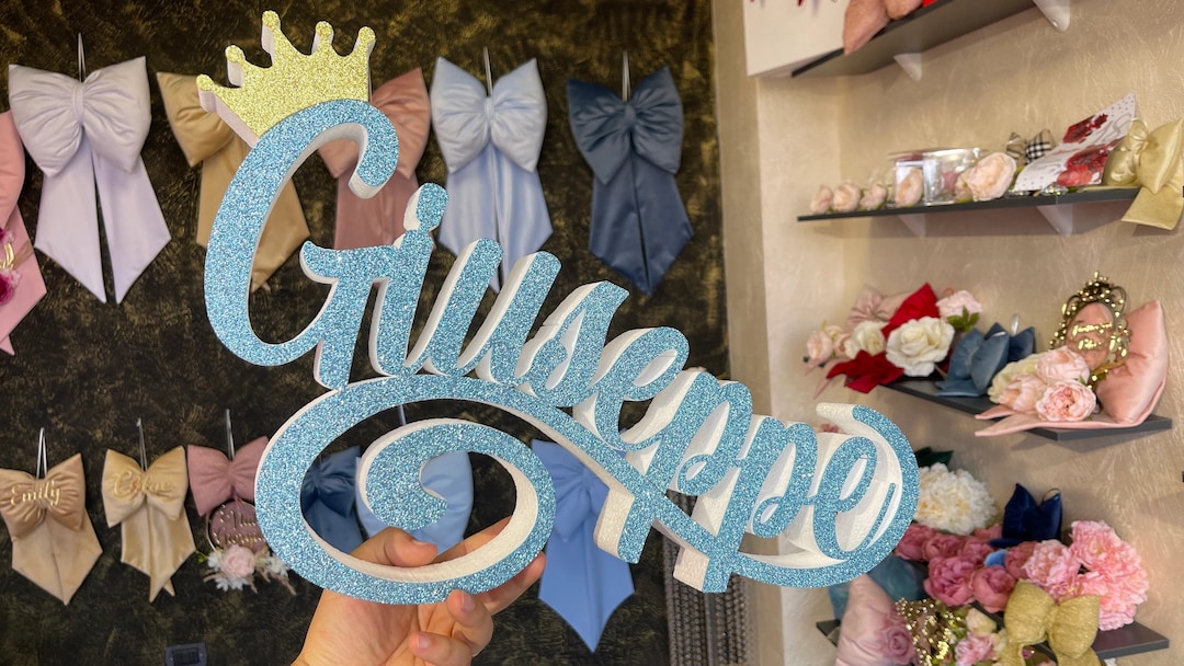 Name in Glitter Polystyrene for Party Birth Birthday Baptism Communion ...