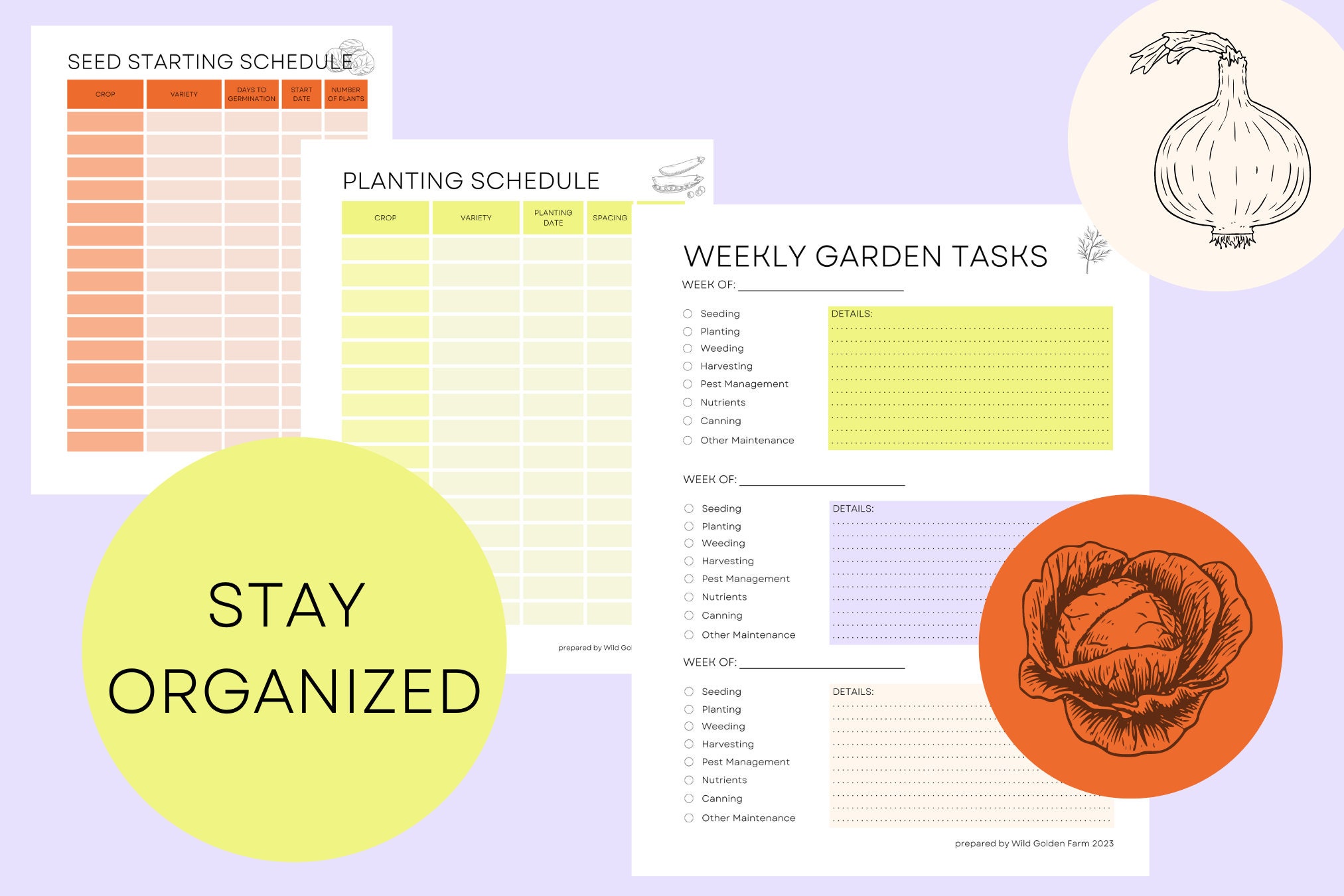 Printable Vegetable Flower Garden Planner PDF Download Growing ...