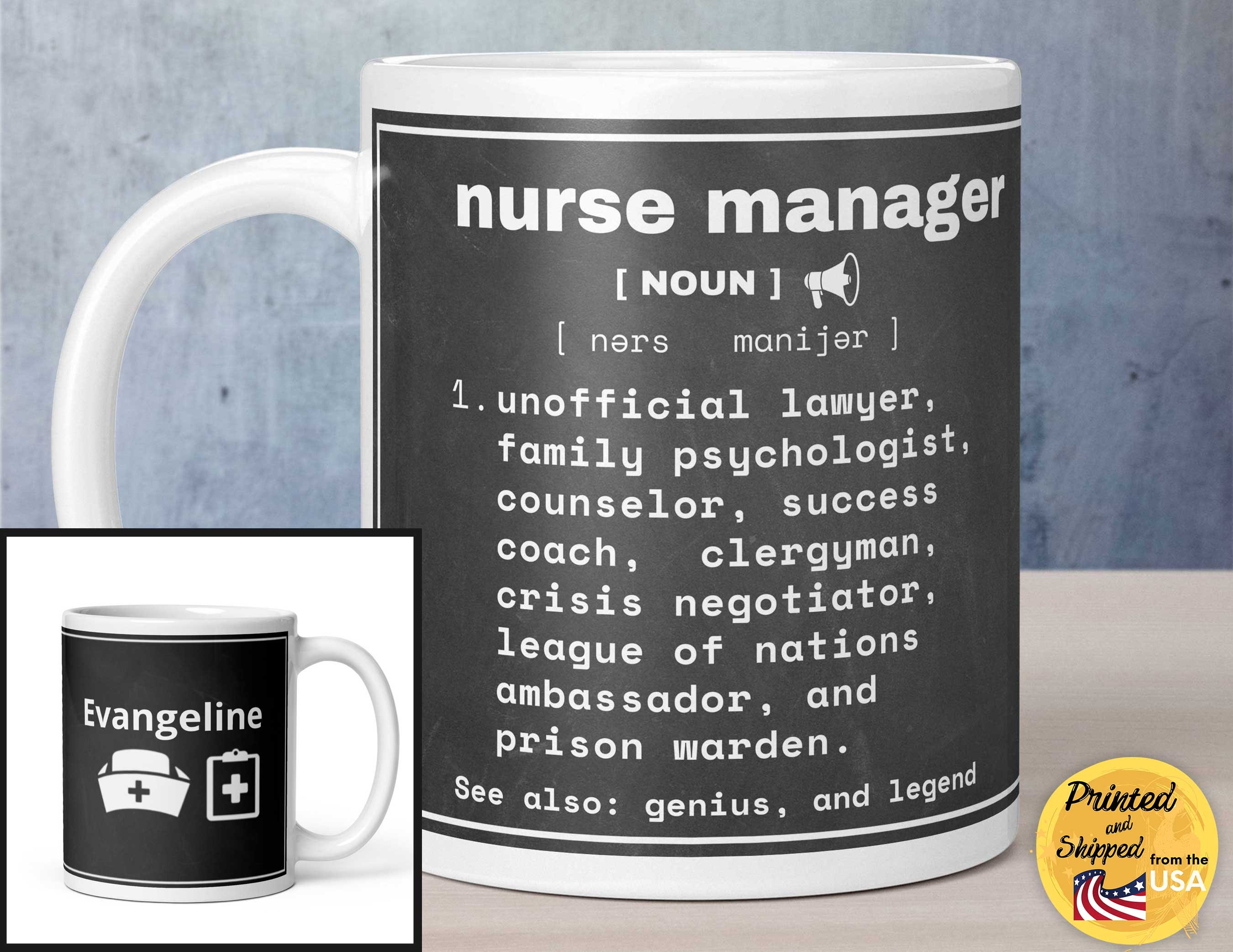 Nurse Manager Definition Dictionary Coffee Tea Mug Leaving Gift for ...