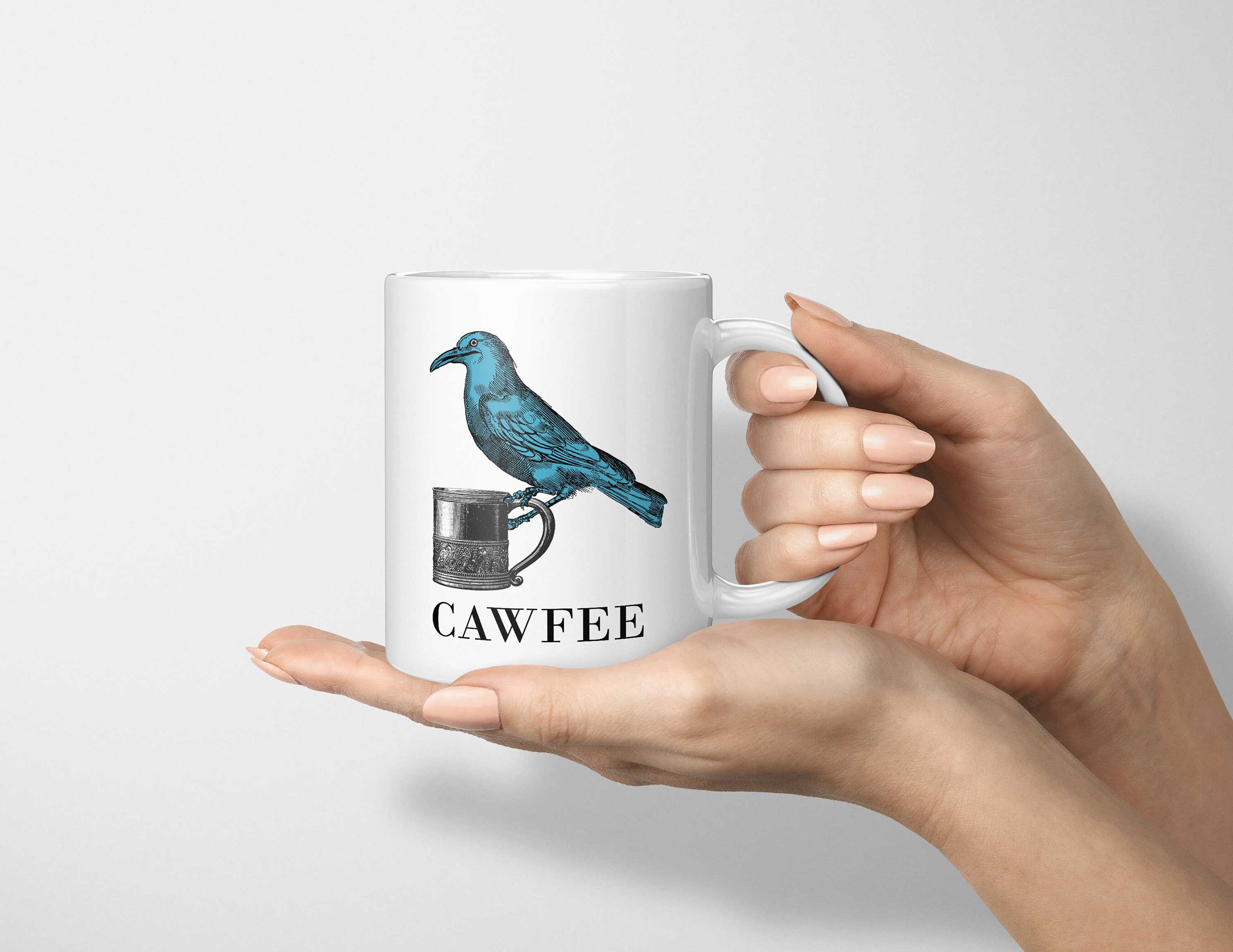Cawfee Coffee Tea Mug, 11 Oz. White High Quality Ceramic Mug Humorous ...