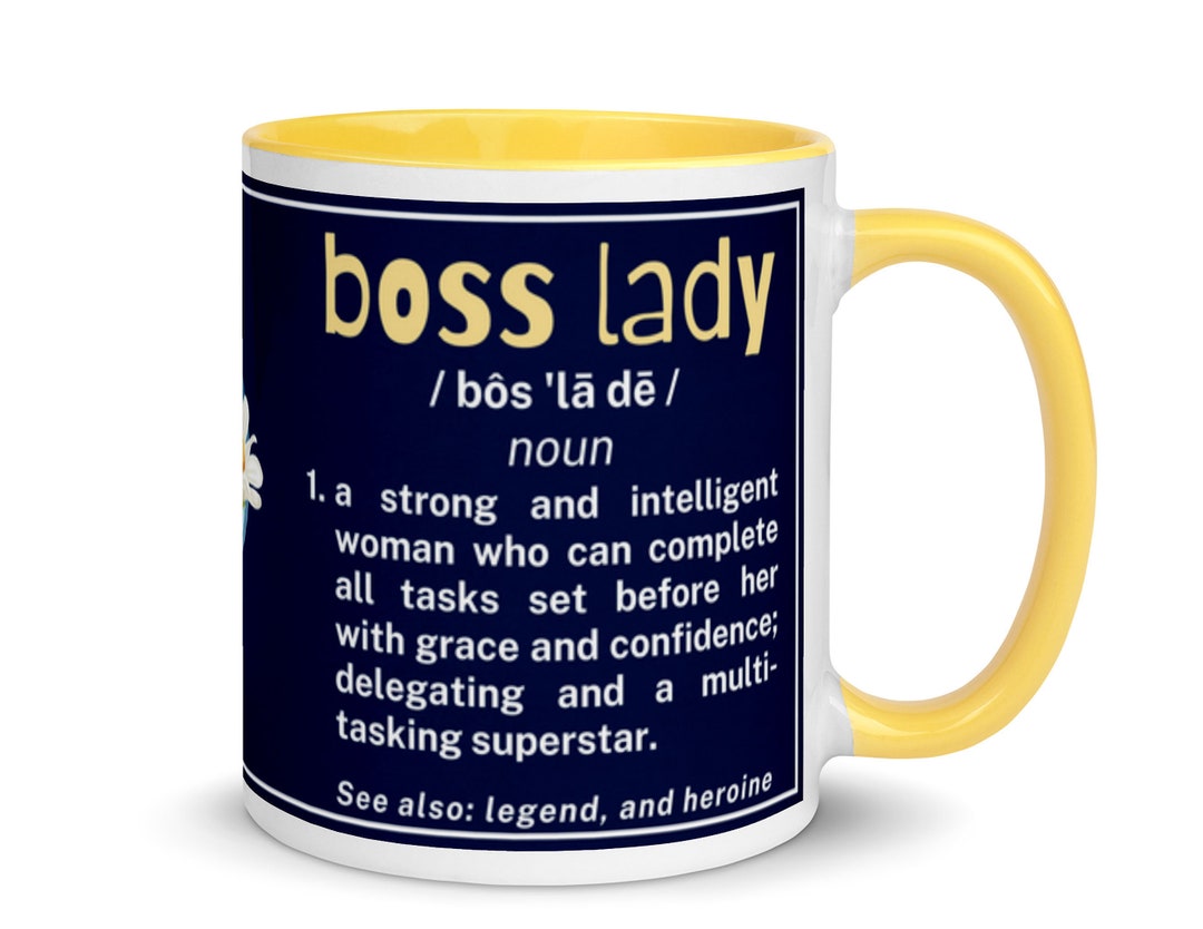 Boss Lady Entrepreneur Definition Coffee Mug 11 Oz Two-toned Yellow ...