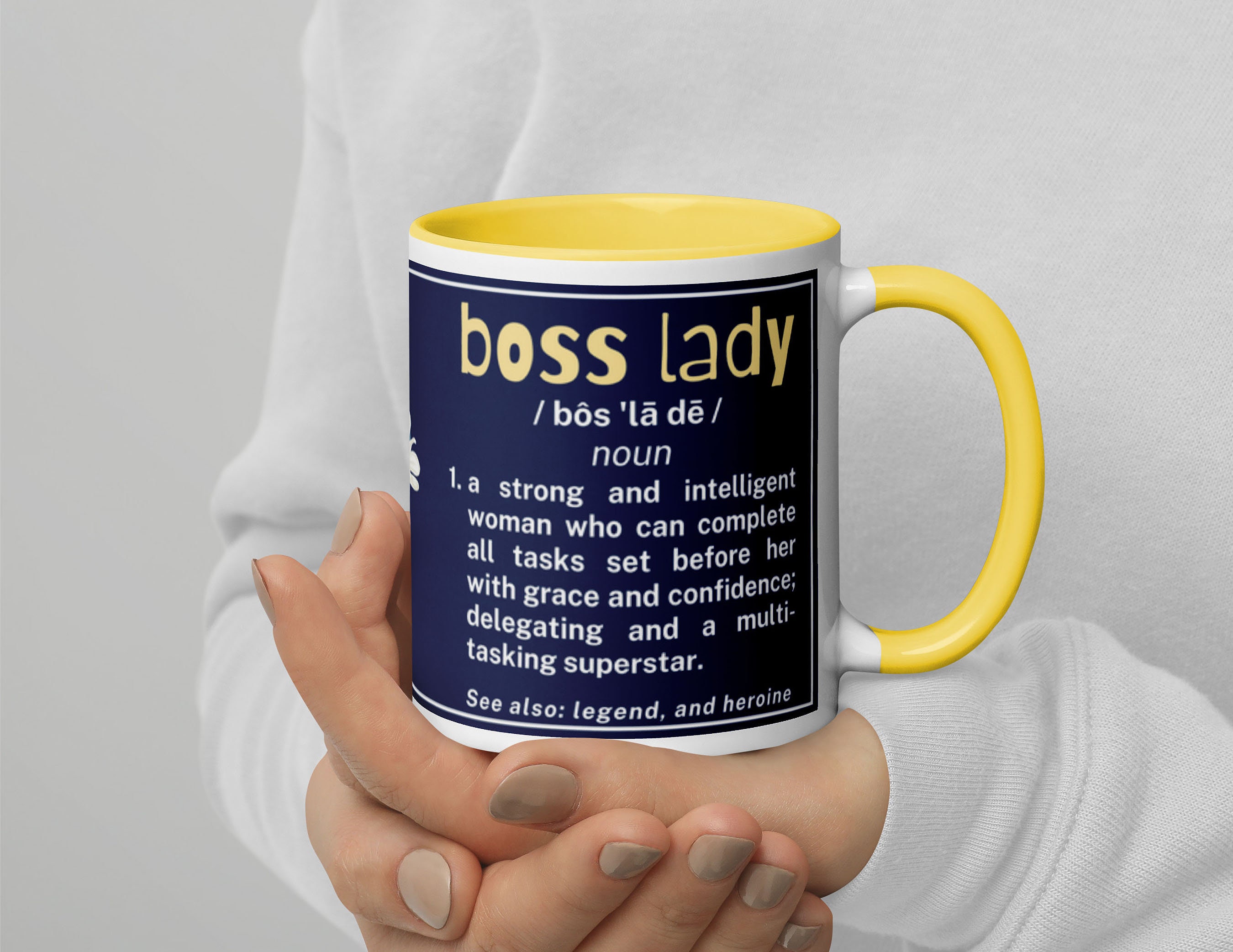 Boss Lady Entrepreneur Definition Coffee Mug 11 Oz Two-toned Yellow ...