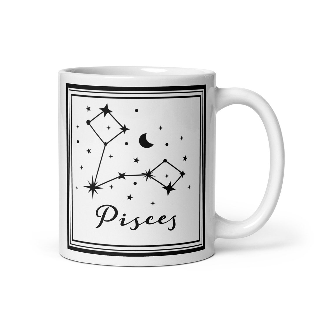 Personalized Pisces Zodiac Sign Coffee Mug, Birth Sign Mug, Monogram ...