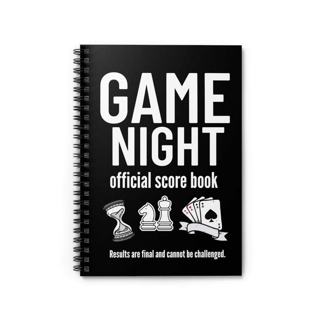Game Night Official Score Book Fun Family Reunion Game Book Scorekeeper ...