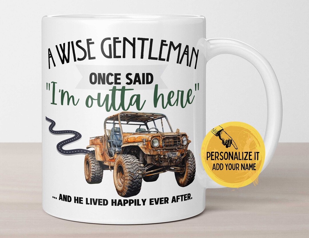 Funny Jalopy Jeep Watercolor Mug Boss Retiring Leaving Goodbye Gifts ...