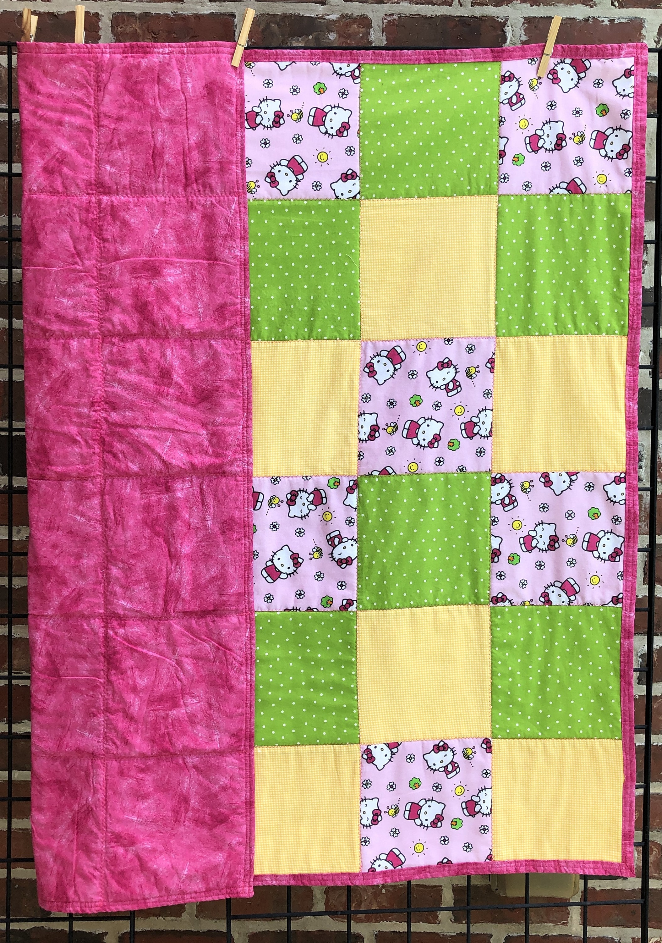 Hello Kitty Kid Size Patchwork Quilt Children's Quilt Baby Shower Lap ...