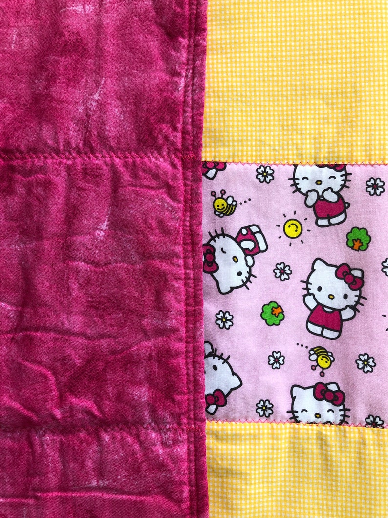 Hello Kitty Kid Size Patchwork Quilt Children's Quilt Baby Shower Lap ...