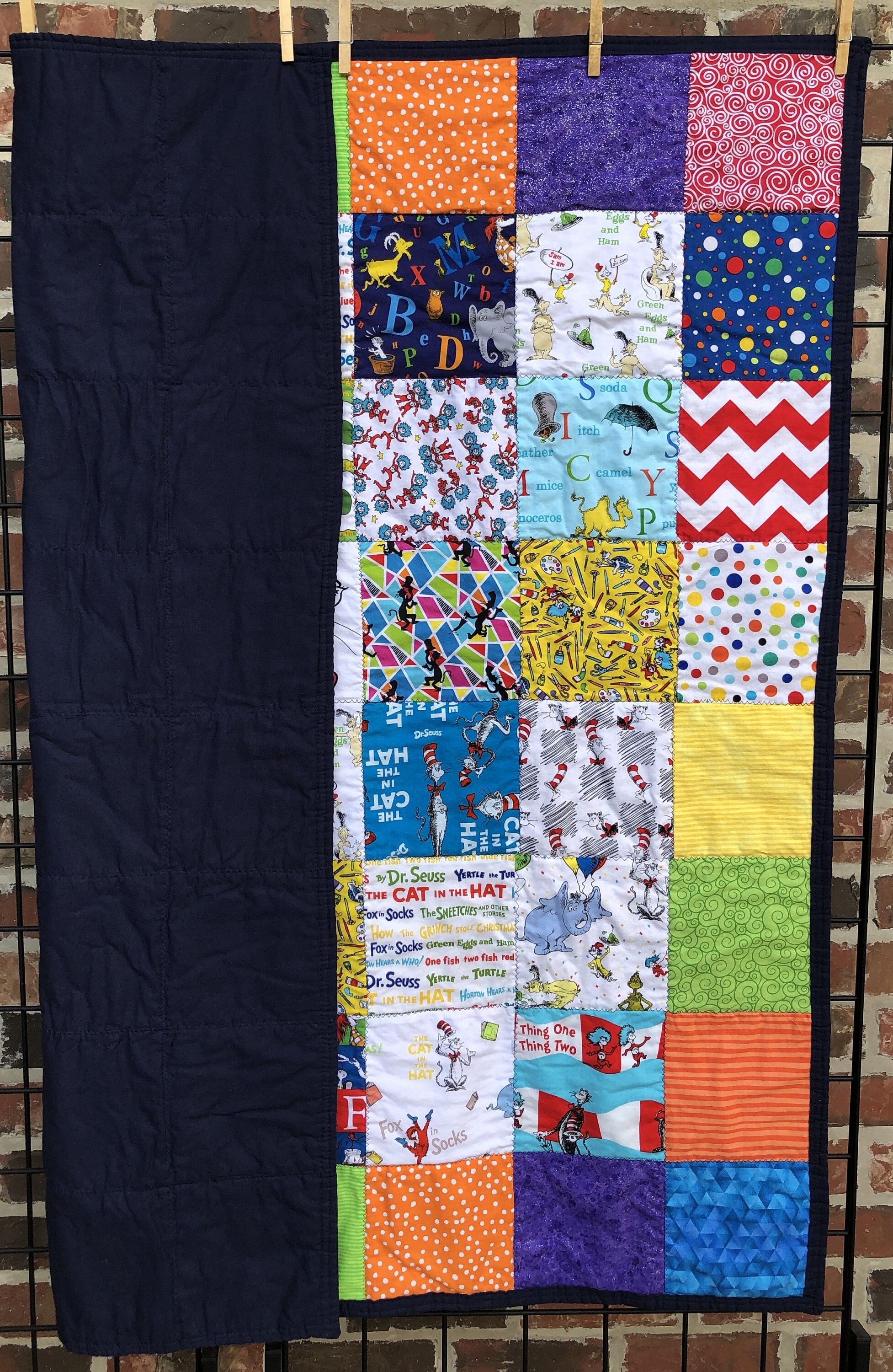 I Spy Matching Interactive Dr. Seuss Kid Size Quilt Ispy Blanket Throw ...
