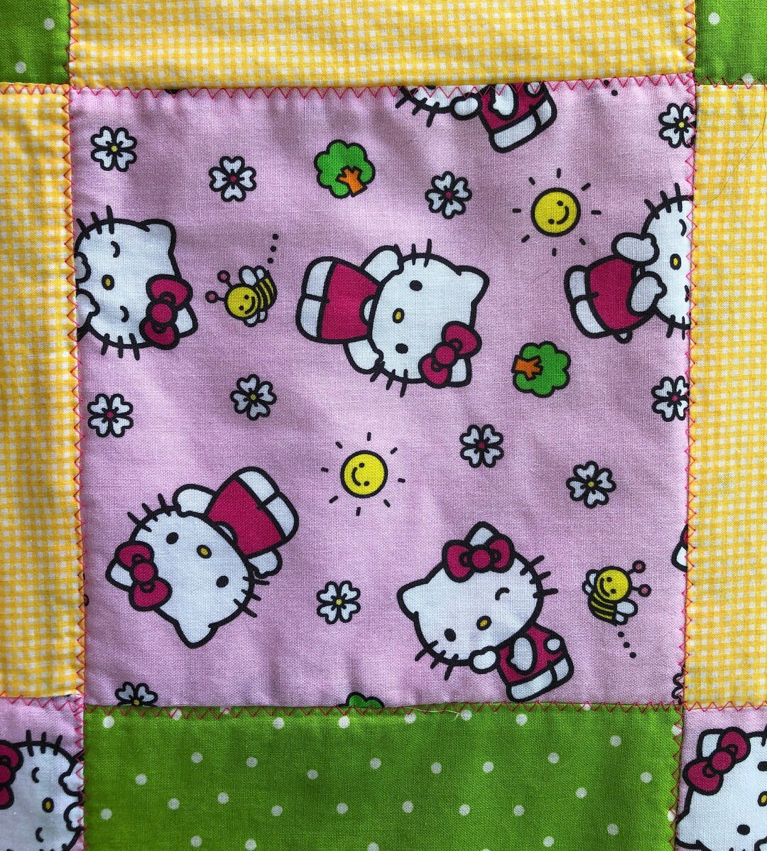 Hello Kitty Kid Size Patchwork Quilt Children's Quilt Baby Shower Lap ...