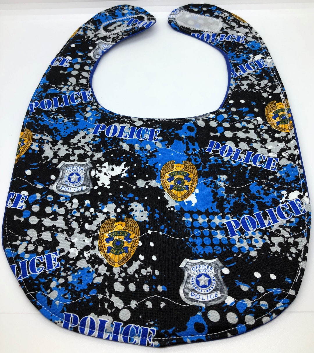 Police QUILTED Baby Bib Toddler Bib Adjustable Reversible - Etsy