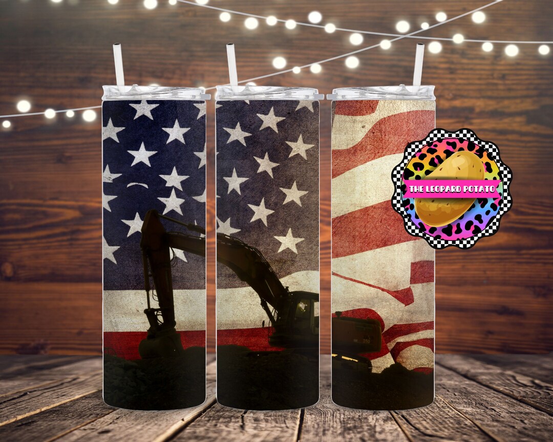 Backhoe Tumbler Design 20oz Skinny Tumbler Sublimation Tumbler Wrap ...