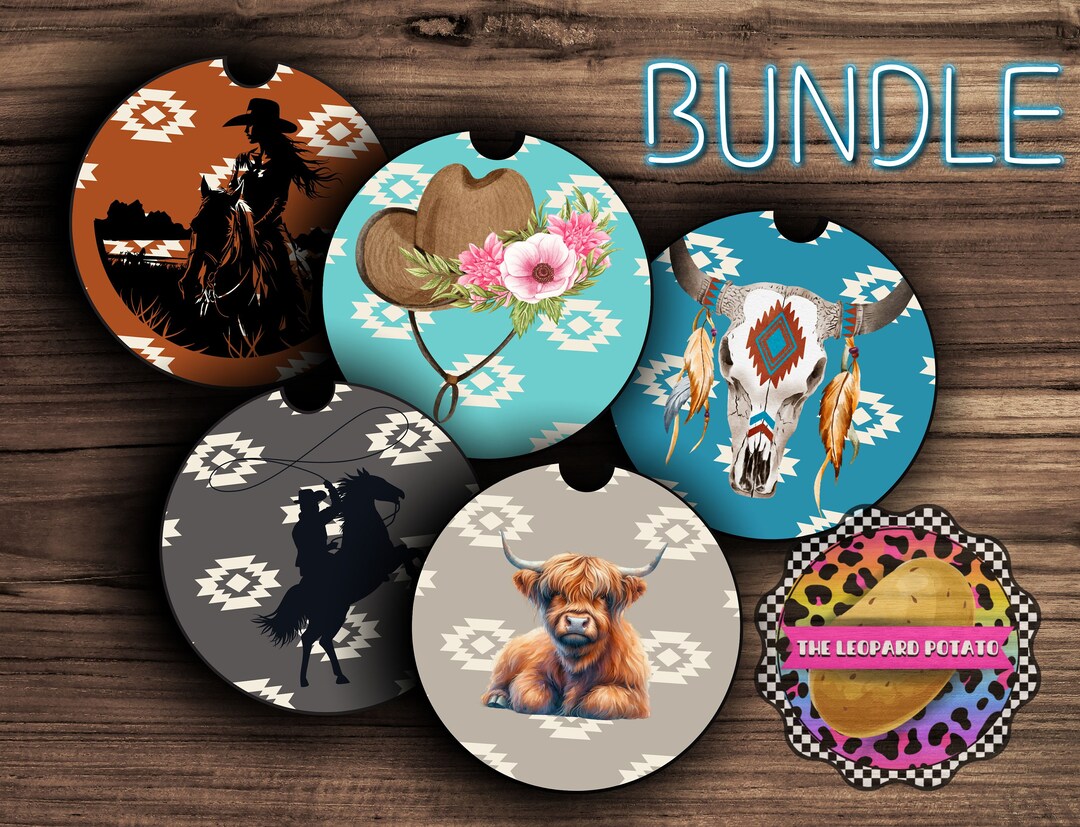 Western Car Coaster PNG Bundle: Sublimation Designs (digital Download ...