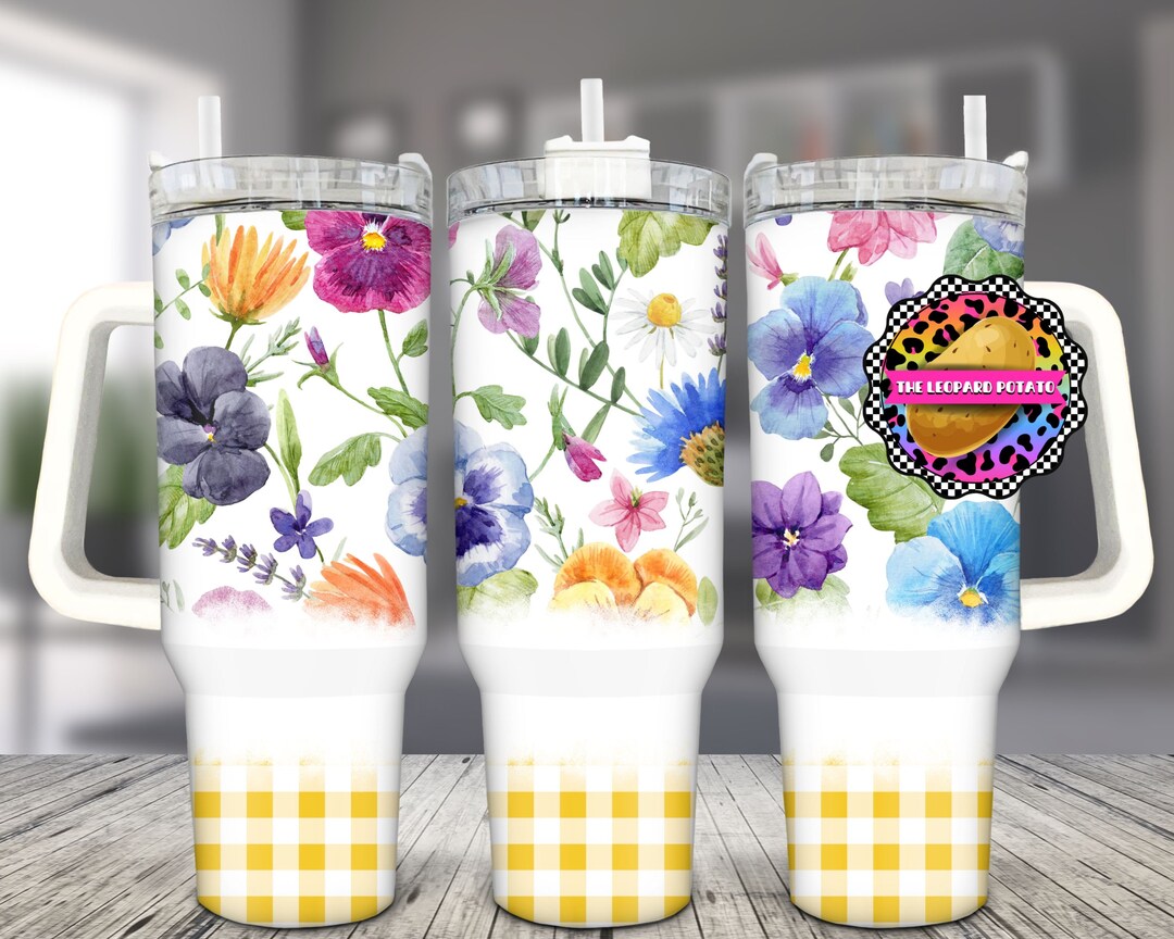 Floral 40 Oz Tumbler Wrap: Stanley Sublimation Design (digital Download ...