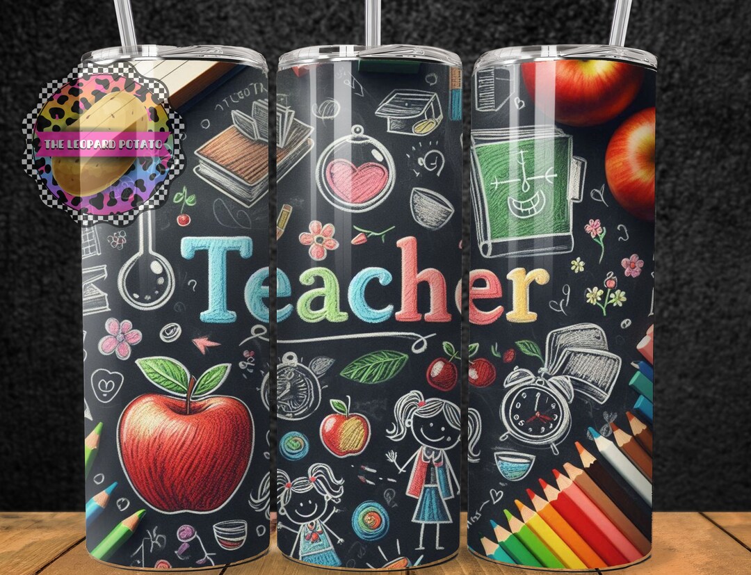 Teacher Tumbler Design: 20oz Skinny Sublimation Wrap (digital Download ...