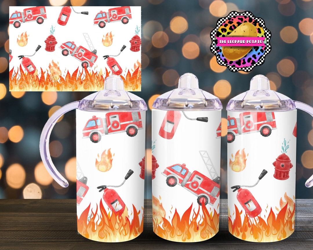 Fireman Sippy Cup Design: 12oz Tumbler Sublimation (digital Download ...