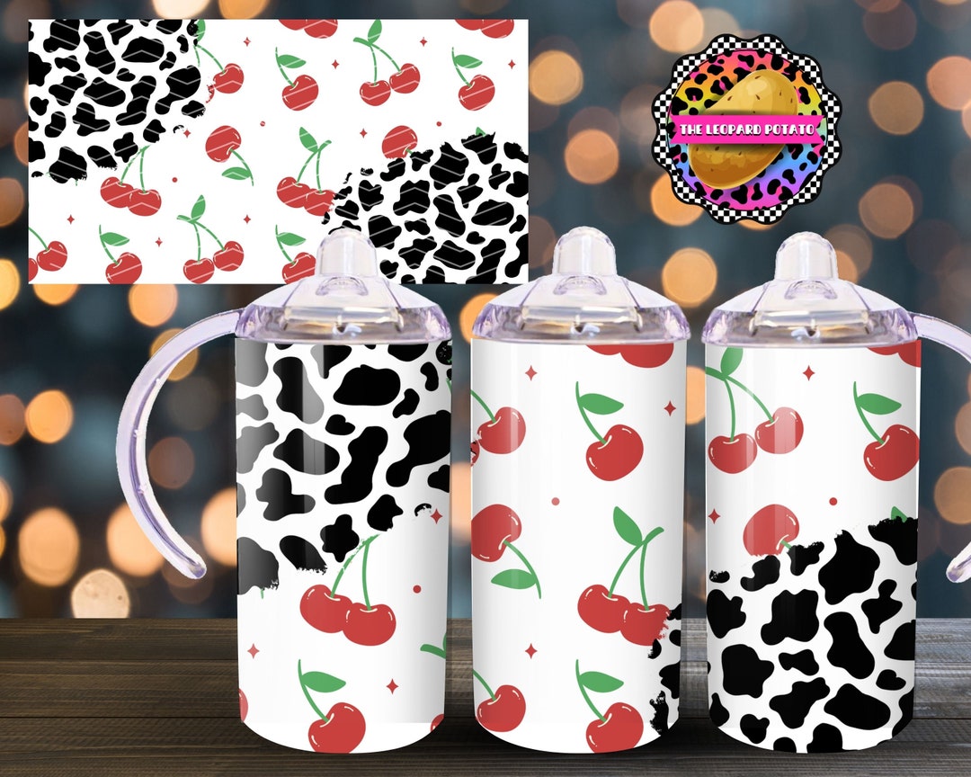 Cherry Sippy Cup Tumbler Design: 12oz Sublimation Wrap (digital ...
