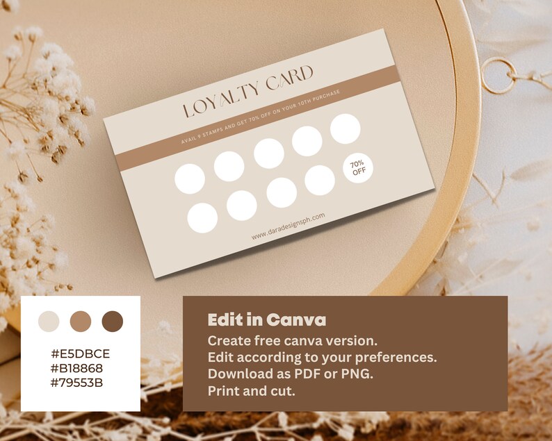 Loyalty Card Template Editable, Loyalty Punch Card, Loyalty Card Stamp ...