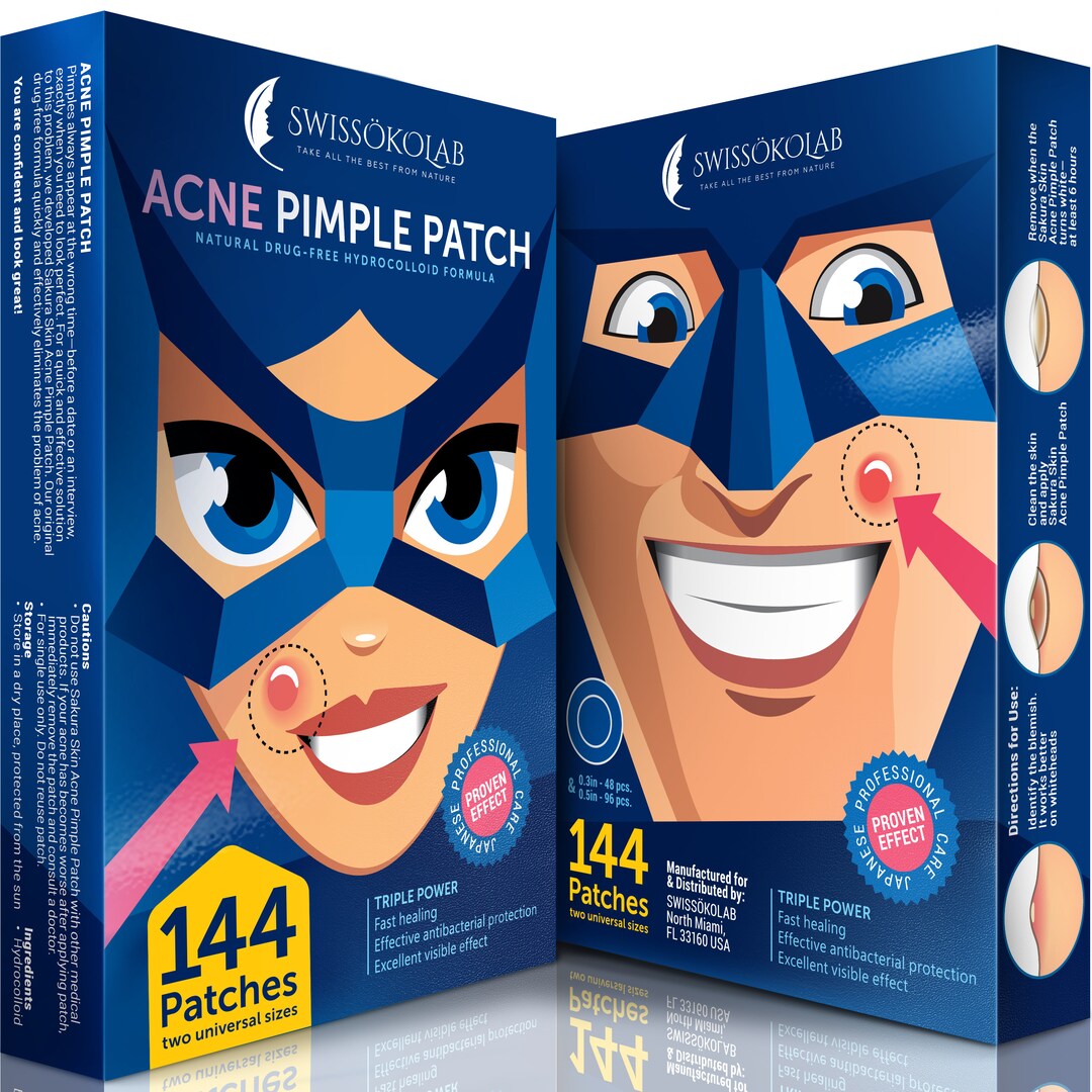Acne Patch Pimple Patch Hydrocolloid Acne Stickers Absorbing Spot Dot ...