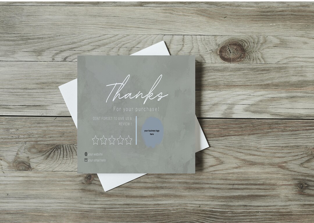 Thank You Card, Grey Small Business, Printable Thank You Card, Canva ...