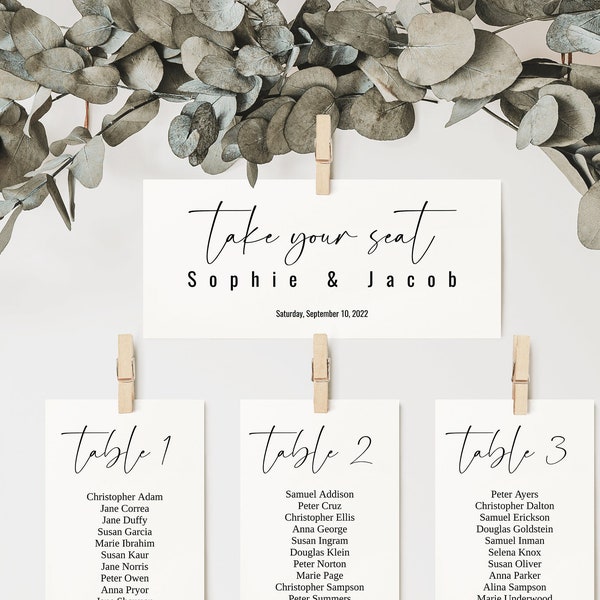 Wedding Seating Card - Etsy