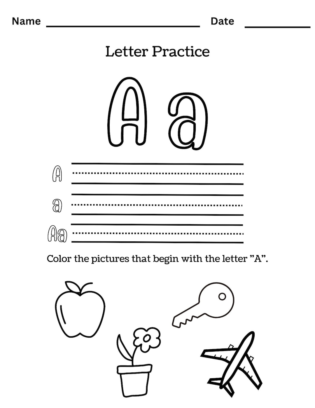 Letter Practice Worksheets - Etsy