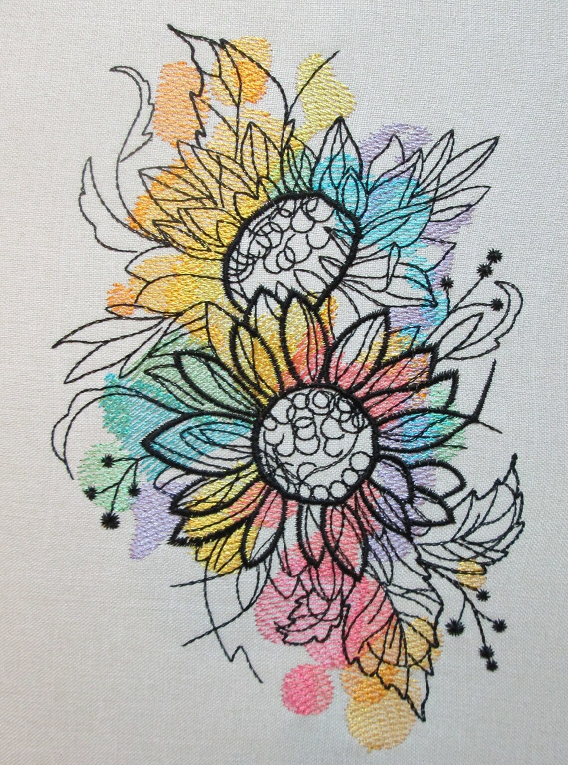 Sunflower Machine Embroidery Designs Sunflower Embroidery - Etsy