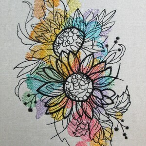 Sunflower Machine Embroidery Designs, Sunflower Embroidery, Flowers ...