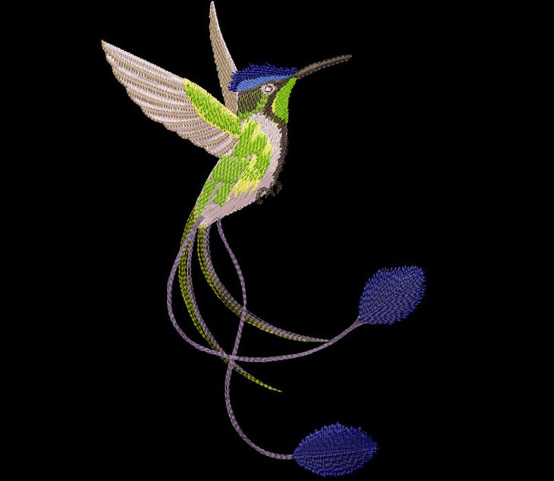 Flying Hummingbird Machine Embroidery Design, Flying Bird Design ...