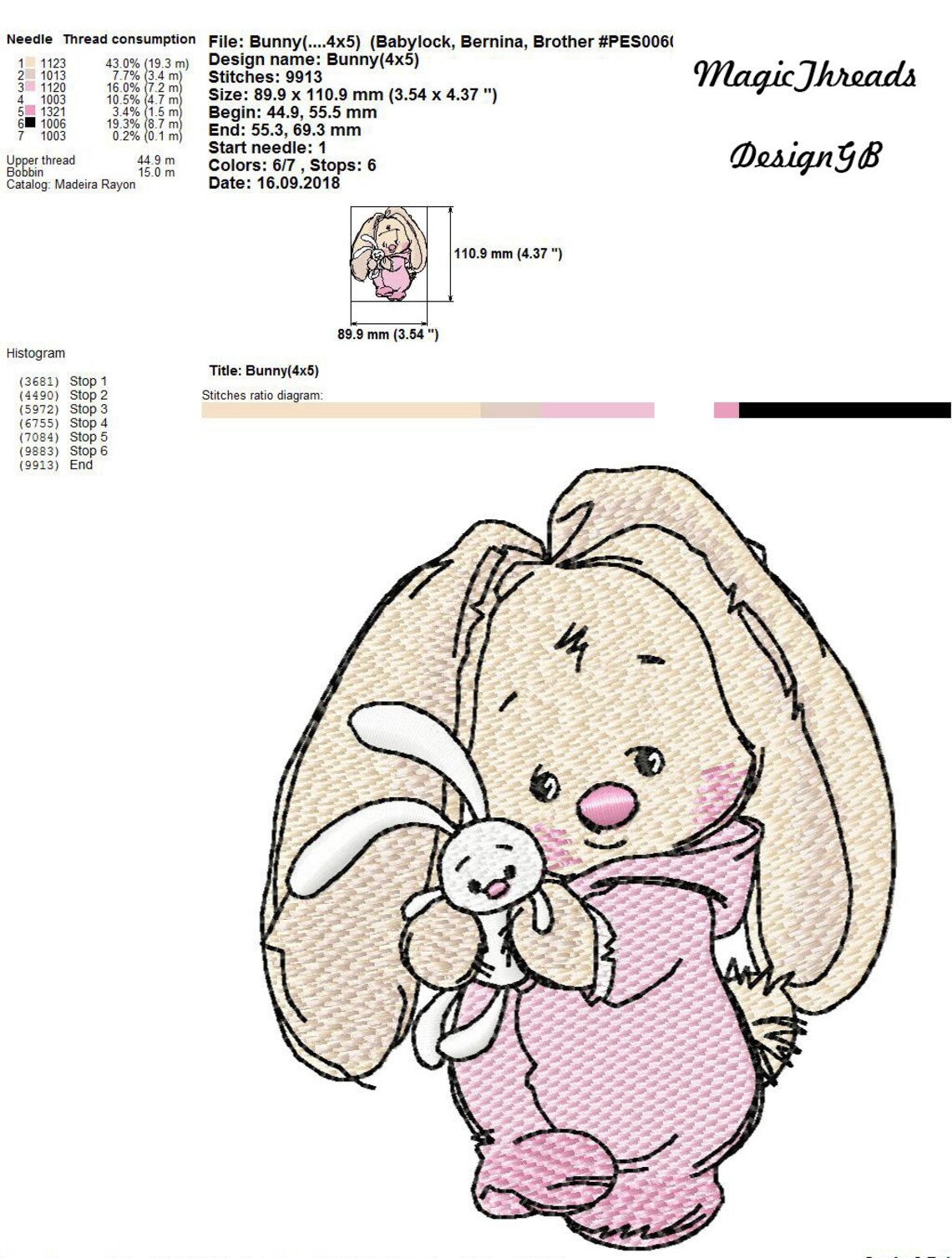 Bunny Mi Machine Embroidery Design Embroidery Bunny Kids - Etsy