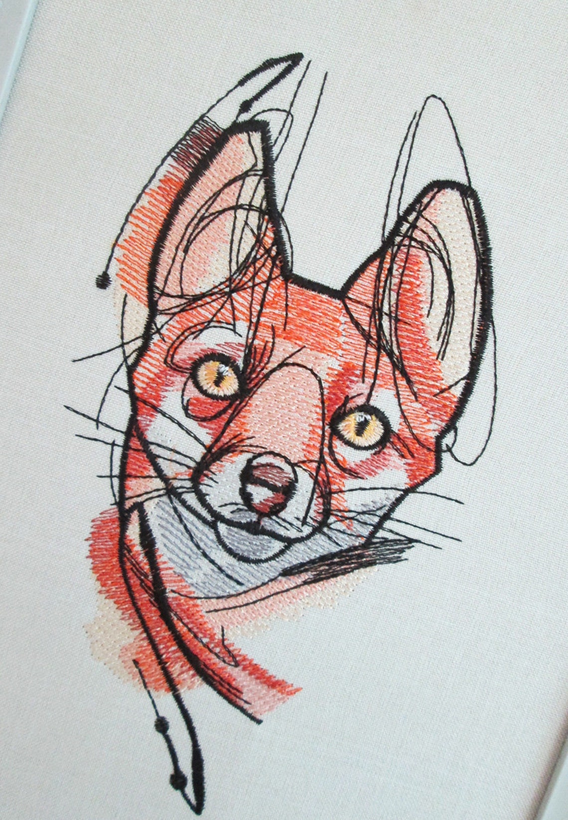 Fox Head Machine Embroidery Design Embroidery Fox Embroidery | Etsy