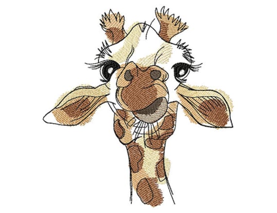 Giraffe Machine Embroidery Design Embroidery Giraffedesign - Etsy