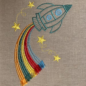 Rocket Ship Machine Embroidery Design, Embroidery Spaceship, Kids ...