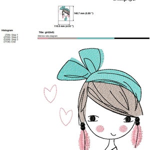 Cute Girl Machine Embroidery Design, Embroidery Girl, Kids Design 4*4 ...