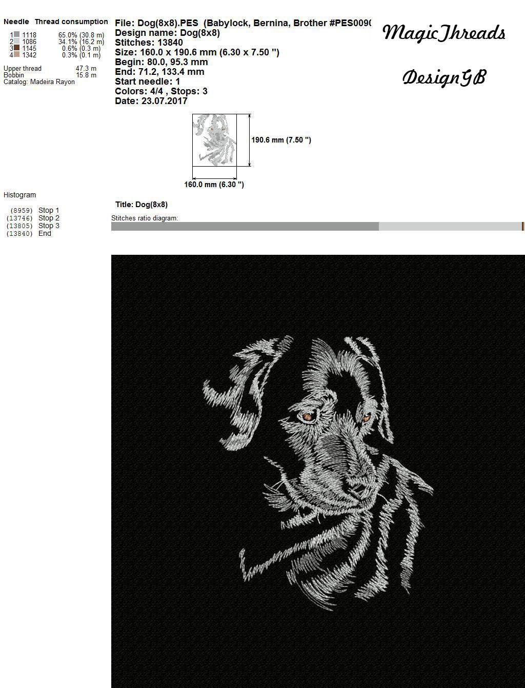 Dog Machine Embroidery Design, Embroidery Dog, Embroidery Our Pets ...