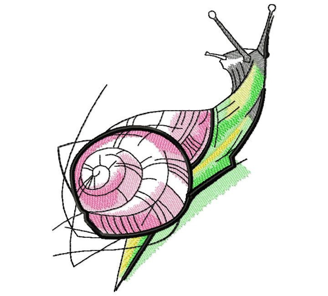Painted Snail Machine Embroidery Design, Embroidery Snai, Embroidery ...