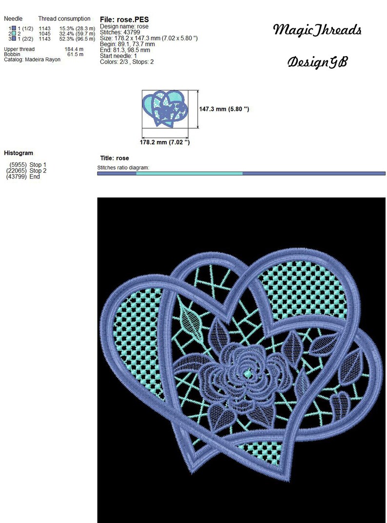 Heart Machine Embroidery Design Freestanding Lace(fsl), Embroidery ...
